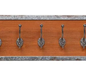 Harley-Davidson Five-Hook Solid Wooden Coat Rack w/Galvanized Metal Frame