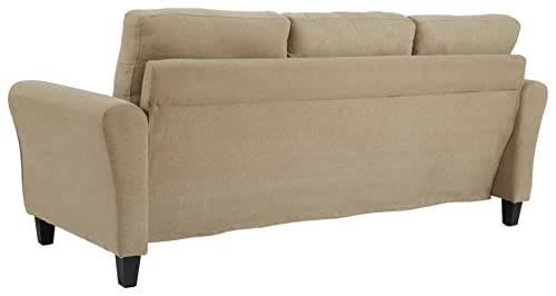 Signature Design by Ashley Darlow Modern Faux Leather RTA Sofa with Bolster Pillows, Brown