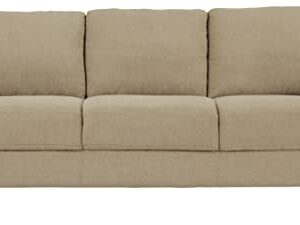 Signature Design by Ashley Darlow Modern Faux Leather RTA Sofa with Bolster Pillows, Brown