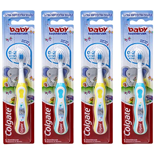 Colgate My First Baby Toothbrush, Extra Soft, (Colors Vary) - Pack of 4