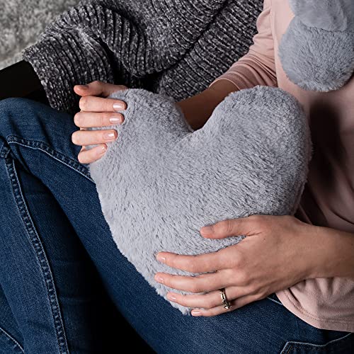 DEMDACO Relaxing Warming Heart Grey 10 x 10 Polyester Fiber Gift Pillow