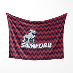 samford bulldogs university sherpa blanket gift for student or alumni, samford bulldogs present for undergrad, sam u spike the bulldog dorm room throw blanket, navy red zig zag pattern (6080-sherpa)