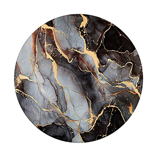 Black and White Faux Marble with Gold Accent Color PopSockets Swappable PopGrip