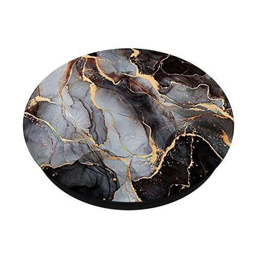 Black and White Faux Marble with Gold Accent Color PopSockets Swappable PopGrip