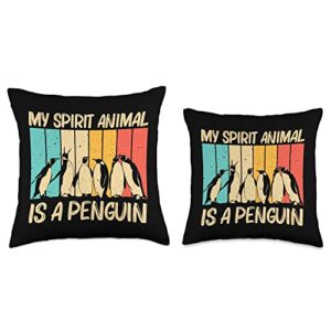 Penguin Gift Penguin Lover Accessories & Stuff Cool Design for Men Women Emperor Penguin Bird Lover Throw Pillow, 18x18, Multicolor