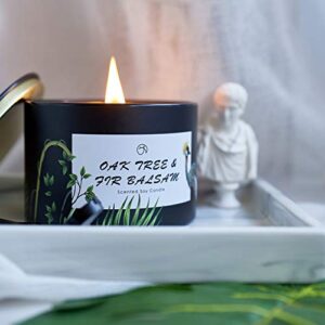 Chloefu LAN Christmas Festival Candle, Oak Tree & Fir Balsam Scented Candle, Smoky Cedarwood Oakmoss, Large Luxury Soy Candle, Highly Scented, 90 Hours Long Burning, 12.4 Oz Wood Wicked Candles