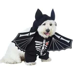 Coomour Dog Costume Pet Bat Clothes Puppy Halloween Cosplay Hoodies Cat Skull Shirts (S)