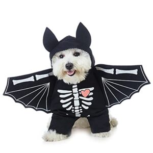 Coomour Dog Costume Pet Bat Clothes Puppy Halloween Cosplay Hoodies Cat Skull Shirts (S)