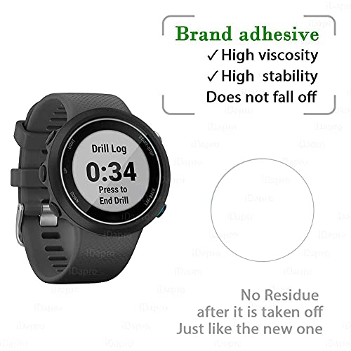 iDaPro [4 Pack] Screen Protector for Garmin Forerunner 255/255 Music 46mm Smartwatch + Silicone Anti-dust Plugs Tempered Glass Anti-Scratch Bubble-Free