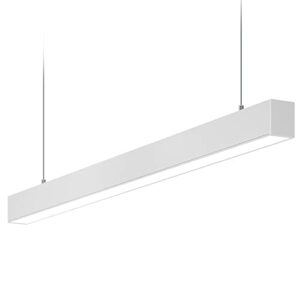 barrina led linear light, 4ft 0-10v dimmable suspended lighting, 2700k 4000k 5000k color changing, linkable shop light, seamless connection ceiling light, etl listed, 1 pack white, 5568-0-10v series