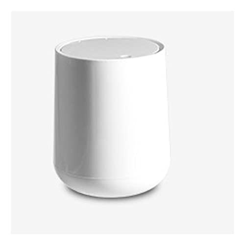 XDCHLK Small Round Plastic Trash Can Wastebasket Garbage Container Bin with Swing Top Lid for Bathrooms Kitchens Home Offices