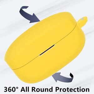 Cover Case Compatible with Sony WF-1000XM4 Earbud, Soft Silicon Colorful Sony WF-1000XM4 Case Wireless Earbuds Protective Cover with Keychain (Yellow)