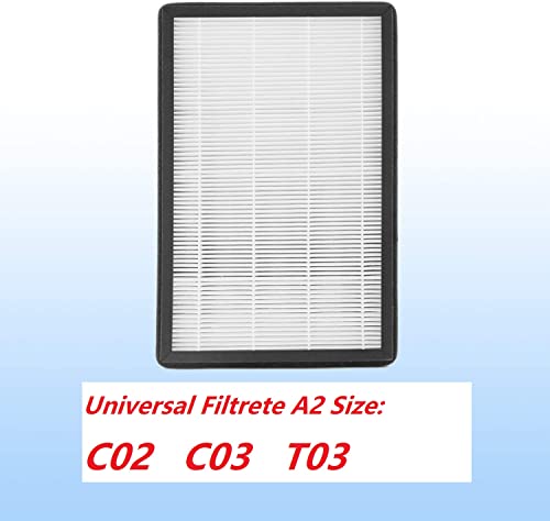 Prinko 4-Pack A2 H13 True HEPA Replacement Filter, Compatible with Filtrete 3M A2 Room Air Purifier FAP-C02-A2, FAP-C03-A2, FAP-T03-A2, FAP-SC02L, Part No.1150101, Filter Size A2 (4)