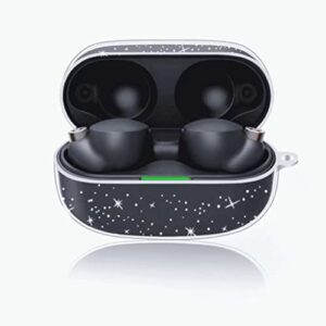 cover case compatible with sony wf-1000xm4 earbud, upgrade tpu durable sony wf-1000xm4 case wireless earbuds protective cover with keychain (shine black)