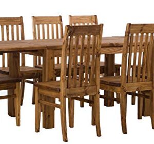 B.R.A.S.I.L.-Möbel TableChamp Dining Table Set Rio Eight Pine Chairs with Extensions Included Brazil Solid Wood