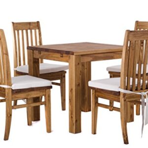 B.R.A.S.I.L.-Möbel TableChamp Dining Table Set Rio Eight Pine Chairs with Extensions Included Brazil Solid Wood