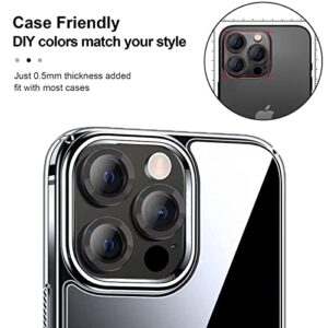 Jeluse [3X2 Pack Camera Lens Protector for iPhone 14 Pro Max for iPhone 14 Pro, 9H Tempered Glass Screen Protector Cover [Alignment Kit Eazy installation] Metal Individual Ring