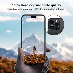 Jeluse [3X2 Pack Camera Lens Protector for iPhone 14 Pro Max for iPhone 14 Pro, 9H Tempered Glass Screen Protector Cover [Alignment Kit Eazy installation] Metal Individual Ring