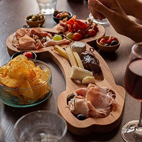 Aperitif Board, Solid Wood Charcuterie Board and Chess Boards, Funny Cutlery Kitchen Wine Meat Cheese Platter Unique Women Gifts for Housewarming Bachelor Party