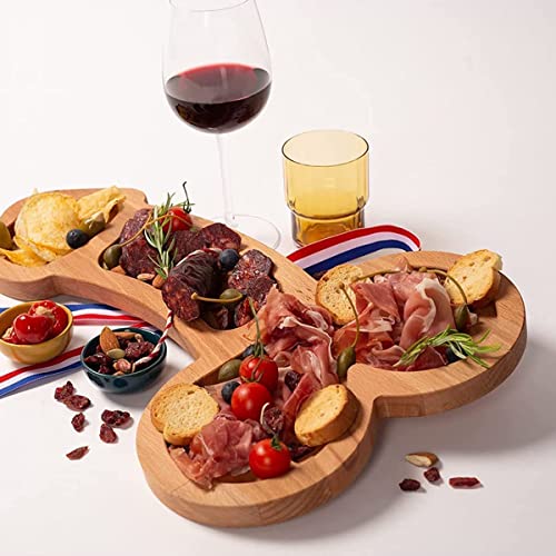 Aperitif Board, Solid Wood Charcuterie Board and Chess Boards, Funny Cutlery Kitchen Wine Meat Cheese Platter Unique Women Gifts for Housewarming Bachelor Party