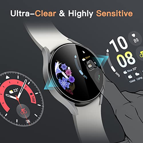 JETech Screen Protector for Samsung Galaxy Watch 5/4 44mm, Tempered Glass 2.5D Round Edge, HD Clear, 3 Pack