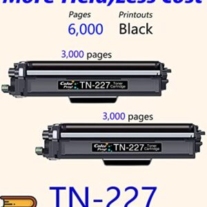 ColorPrint Compatible TN-227 Toner Cartridge Black High Yield Replacement for Brother TN227 BK TN227BK TN223 for MFC L3750CDW L3770CDW HL L3210CW L3230CDW L3230CDN L3270CDW L3290CDW Printer (2-Pack)