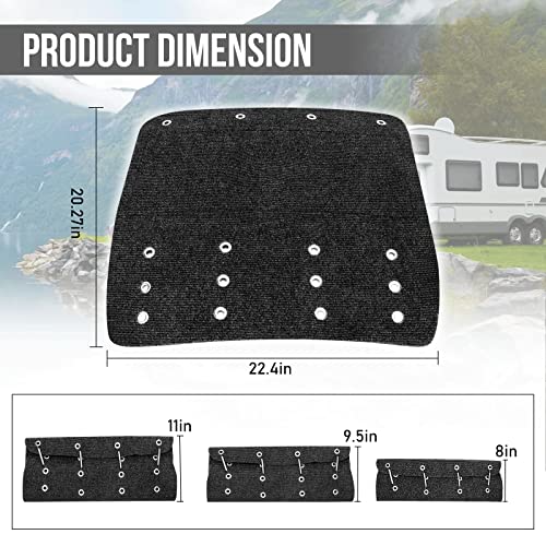 RV Step Covers 22 inch, Non-Slip Heatproof RV Travel Trailer Step Cover 22” Wide, RV Wrap Around Stair Cover Camper Stair Rug for RV Trailer Steps, Black Camper Stair Carpet, RV Accessories, 2 Pack