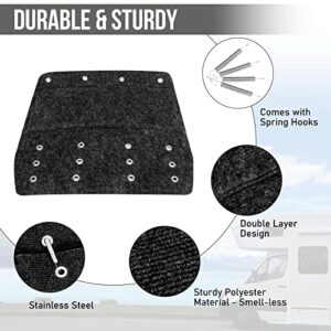 RV Step Covers 22 inch, Non-Slip Heatproof RV Travel Trailer Step Cover 22” Wide, RV Wrap Around Stair Cover Camper Stair Rug for RV Trailer Steps, Black Camper Stair Carpet, RV Accessories, 2 Pack