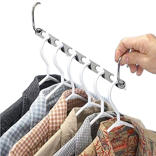 Stacking Wardrobe Hanger, Sturdy Multifunction Hanger for Light and Heavy Clothes, Metal Drying Rack Upgraded Closet Storage Magic Plastic Hanger, Dorm Room Essentials