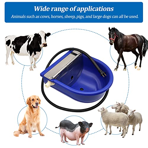 LIUCOGXI Heated Livestock Waterer Auto Horse Water Bowl Automatic Cattle Cow Heated Water Bowl Dog Horse Cattle Drinking Bowl Constant Temperature Dispenser with Float Control