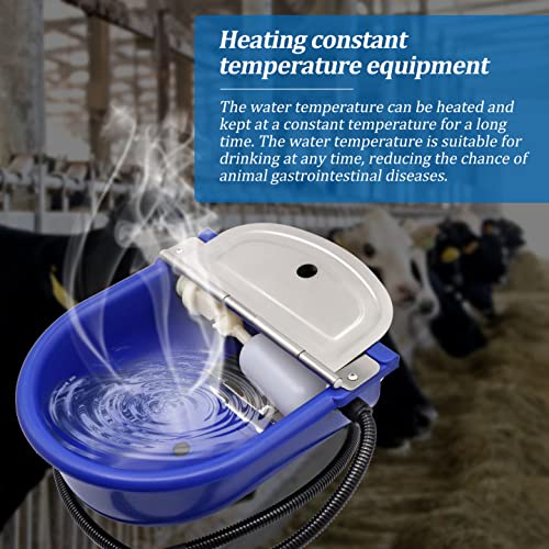 LIUCOGXI Heated Livestock Waterer Auto Horse Water Bowl Automatic Cattle Cow Heated Water Bowl Dog Horse Cattle Drinking Bowl Constant Temperature Dispenser with Float Control