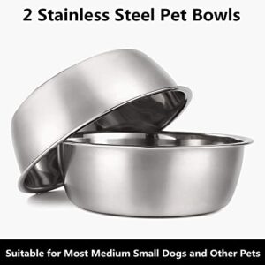 Dogvingpk Spill Proof Dog Food and Water Bowls Set with Suction Cup and Silicon Mat - Non Tipping Dog Dishes for Small and Medium Sized Dogs