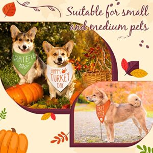 4 Pieces Thanksgiving Dog Bandanas Fall Autumn Dog Bandana Holiday Dog Bandana Dog Costume Bandanas for Dogs Reversible Triangle Bibs Scarf for Small Medium Large Dogs Pets (Medium)