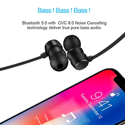 WAVEFUN Bluetooth Headphones, Wireless Earbuds Bluetooth Earbuds Deep Bass in-Ear Wireless Headphones Neckband Bluetooth 5 with Gaming Mode,Clean Calls,Quick Charging 12Hours Playtime