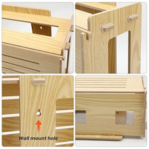 BEARUT Router Shelf WiFi Modem Shelf Router Storage Box Cover Power Strip Cable Management Hider Organizer Density Fiberboard Need Assembly MDF 14.2 * 9.0 * 5.4 in (L* H * D)