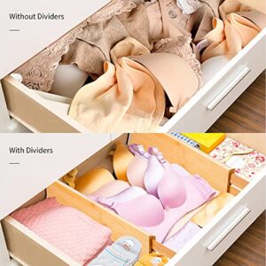 Utoplike 4 Pack Large Bamboo Kitchen Drawer Dividers and Bamboo Kitchen 12 Knife Drawer Organizer