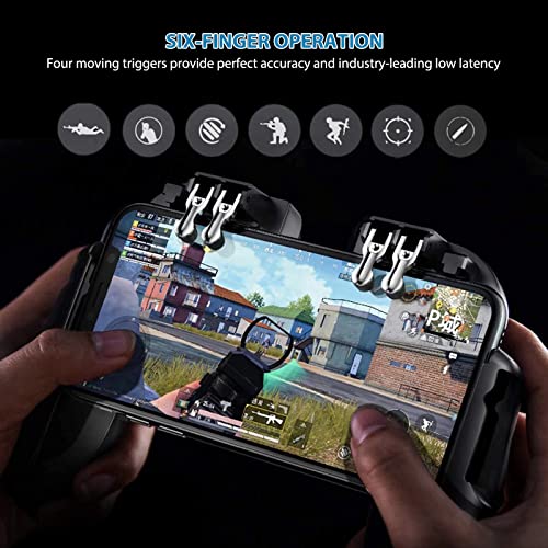 JRSHOME Mobile Gamepads Equipped with Built-in Silent Cooling Fans Collapsible Holder Phone Game Controller with a Compact Ergonomic Form, with Charging and Earphone Ports