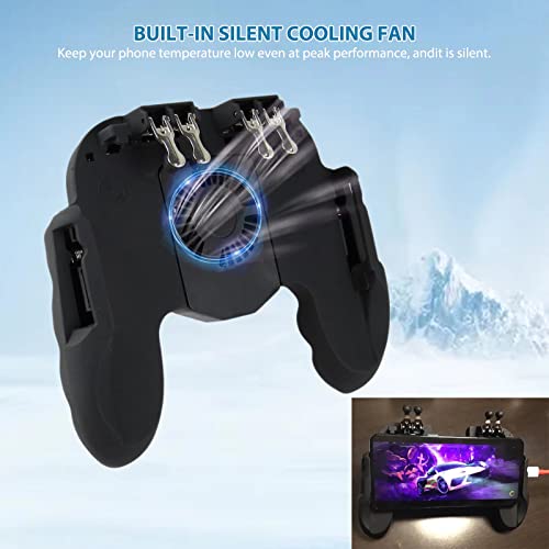 JRSHOME Mobile Gamepads Equipped with Built-in Silent Cooling Fans Collapsible Holder Phone Game Controller with a Compact Ergonomic Form, with Charging and Earphone Ports