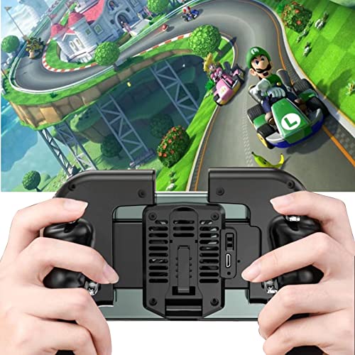 JRSHOME Mobile Gamepads Equipped with Built-in Silent Cooling Fans Collapsible Holder Phone Game Controller with a Compact Ergonomic Form, with Charging and Earphone Ports