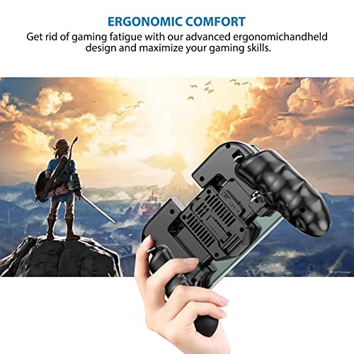 JRSHOME Mobile Gamepads Equipped with Built-in Silent Cooling Fans Collapsible Holder Phone Game Controller with a Compact Ergonomic Form, with Charging and Earphone Ports