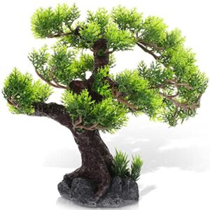 hanabass aquarium tree water plants tree artificial plant tree fish tank landscape tree fish tank aquarium fish hides tree bonsai decorations ( green )