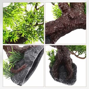 HANABASS Aquarium Tree Water Plants Tree Artificial Plant Tree Fish Tank Landscape Tree Fish Tank Aquarium Fish Hides Tree Bonsai Decorations ( Green )