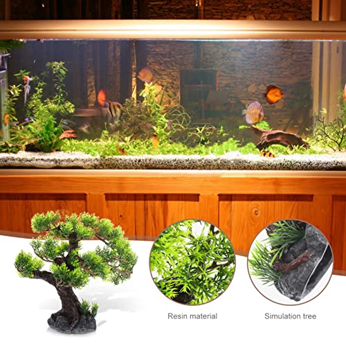 HANABASS Aquarium Tree Water Plants Tree Artificial Plant Tree Fish Tank Landscape Tree Fish Tank Aquarium Fish Hides Tree Bonsai Decorations ( Green )