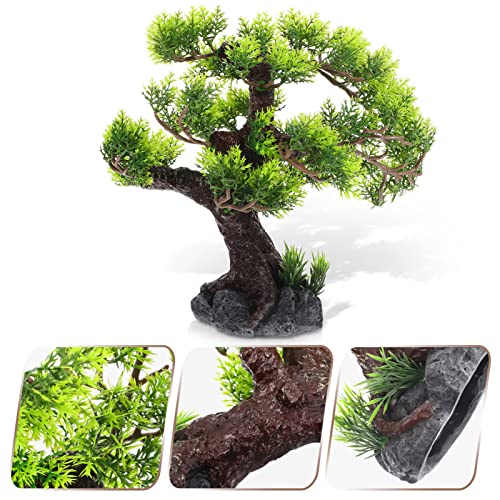 HANABASS Aquarium Tree Water Plants Tree Artificial Plant Tree Fish Tank Landscape Tree Fish Tank Aquarium Fish Hides Tree Bonsai Decorations ( Green )