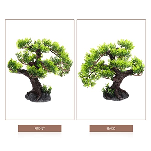 HANABASS Aquarium Tree Water Plants Tree Artificial Plant Tree Fish Tank Landscape Tree Fish Tank Aquarium Fish Hides Tree Bonsai Decorations ( Green )