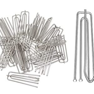 Mateda Stainless Steel Curtain Pleater Tape Hooks, 4 Prongs Pinch Pleat Hook ClipTraverse Pleater 4 End Hooks (60Pcs)