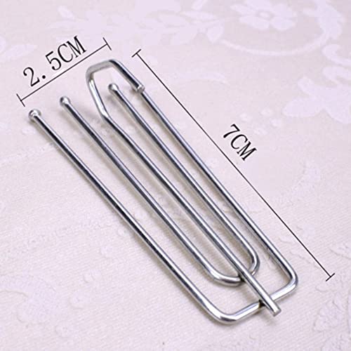 Mateda Stainless Steel Curtain Pleater Tape Hooks, 4 Prongs Pinch Pleat Hook ClipTraverse Pleater 4 End Hooks (60Pcs)