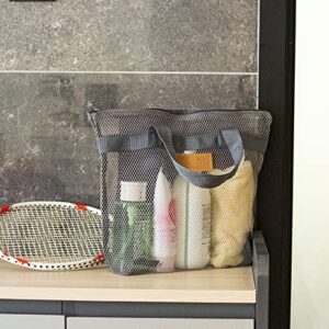 WOSHOP Portable shower Mesh Caddy bag Quick Dry Hanging Toiletry and Bath Zipper for College Dorms Gym Swimming Beach Travel Sports Games