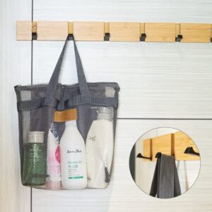 WOSHOP Portable shower Mesh Caddy bag Quick Dry Hanging Toiletry and Bath Zipper for College Dorms Gym Swimming Beach Travel Sports Games