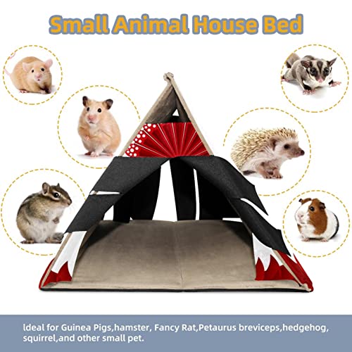 Y-DSIWX Guinea Pig House Bed, Rabbit Large Hideout, Small Animals Nest Hamster Cage Habitats Red Spanish Dancer with Fan